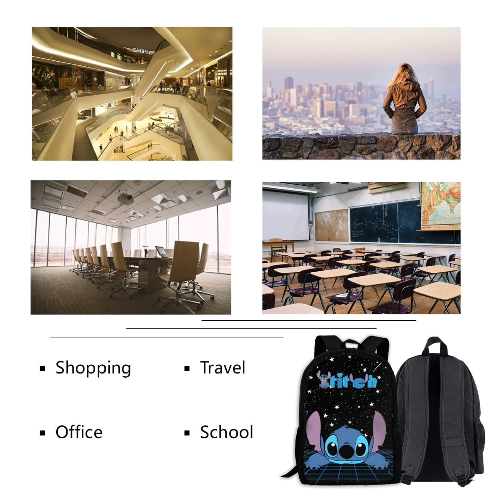 GCNqat Laptop Backpack Travel Bookbag Large School Bag for Teens Students Hiking Camping