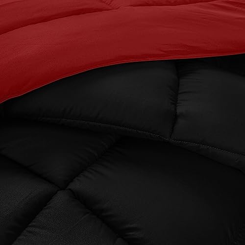 Utopia Bedding Twin/Twin XL Comforter Set Kids with 1 Pillow Sham - Bedding Comforter Sets - Down Alternative Reversible Black/Red Comforter - Soft and Comfortable - Machine Washable