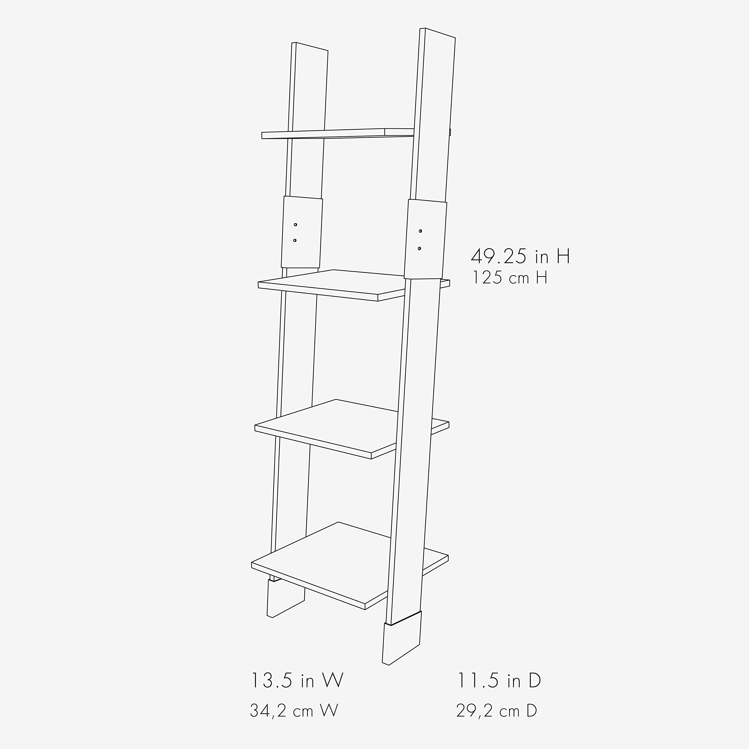 Zenna Home Ladder Style Bathroom Linen Tower, Espresso