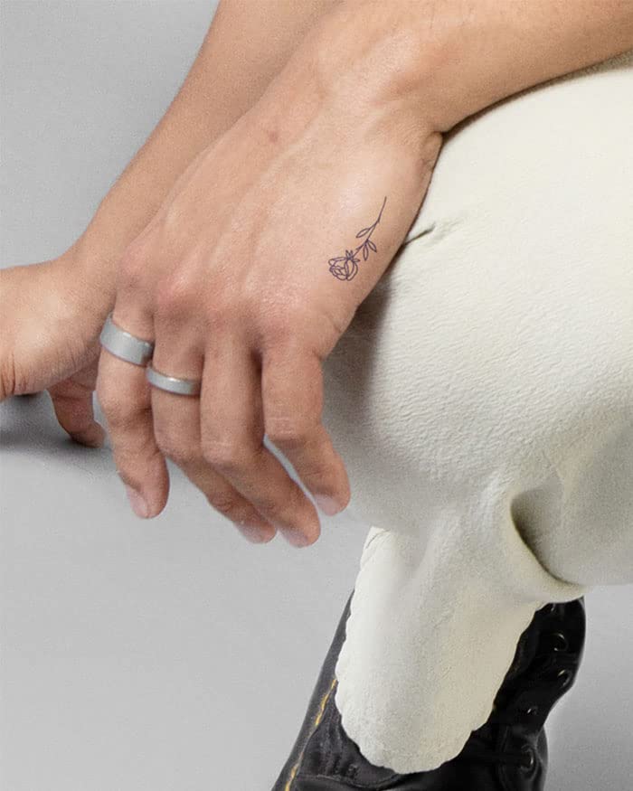 Inkbox Rose Temporary Tattoo, Realistic Long Lasting Semi-Permanent Tattoo, Authentic Tattoos For Women and Men with Easy Application - Lasts 5-10 Days, Moiety, 2x2