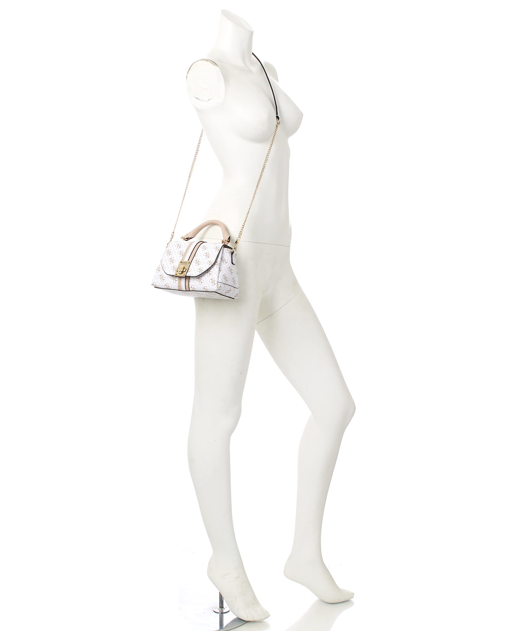 GUESS Kasinta Mini Top Handle Flap, White Multi