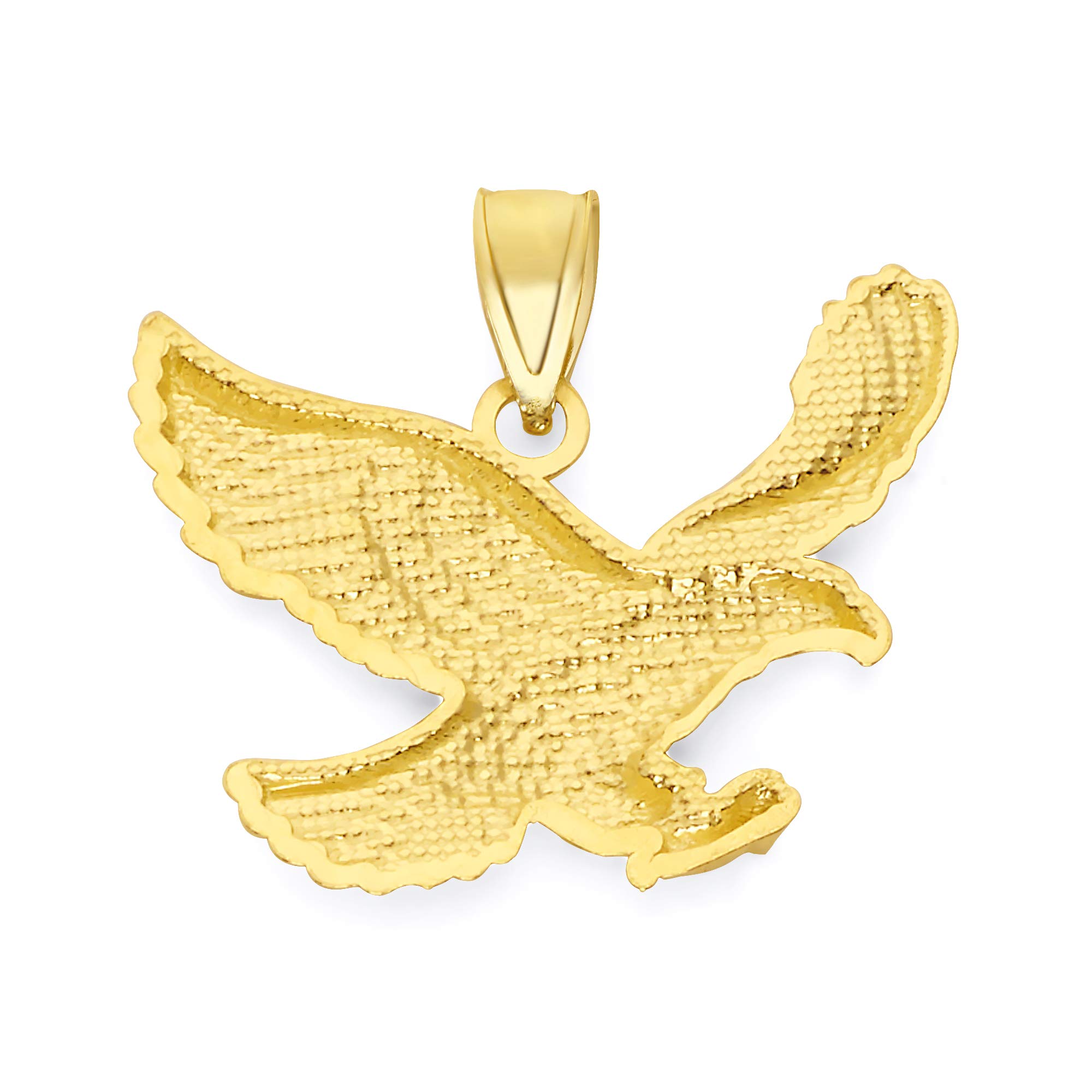 Generic 10k Real Solid Gold Dainty Eagle Pendant Symbol of Strength, Freedom, and Courage, Animal Jewelry, Yellow