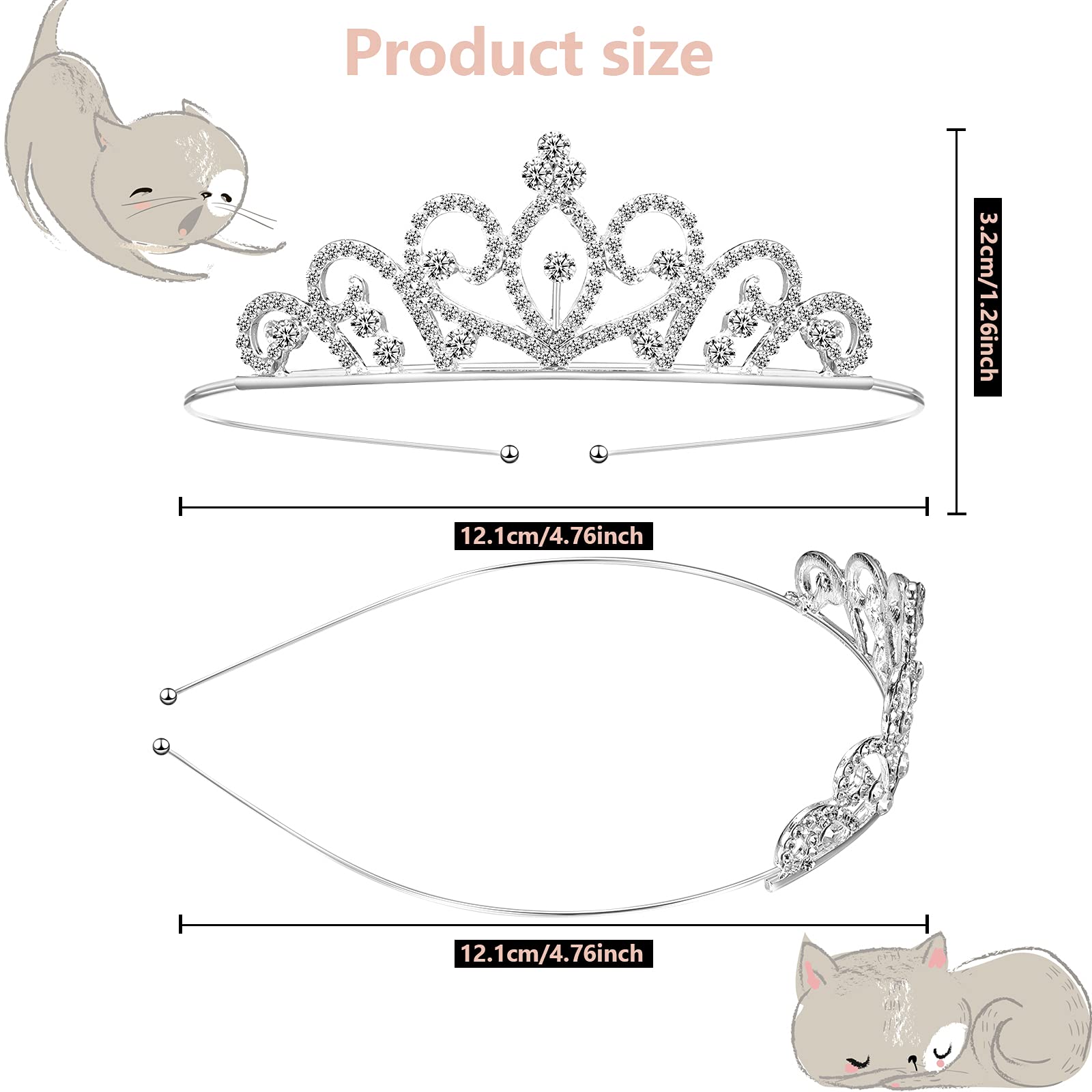 Hicarer 12 Pcs Tiaras for Girls Crystal Tiara Princess Crown for Kids Wedding Birthday(Classic)