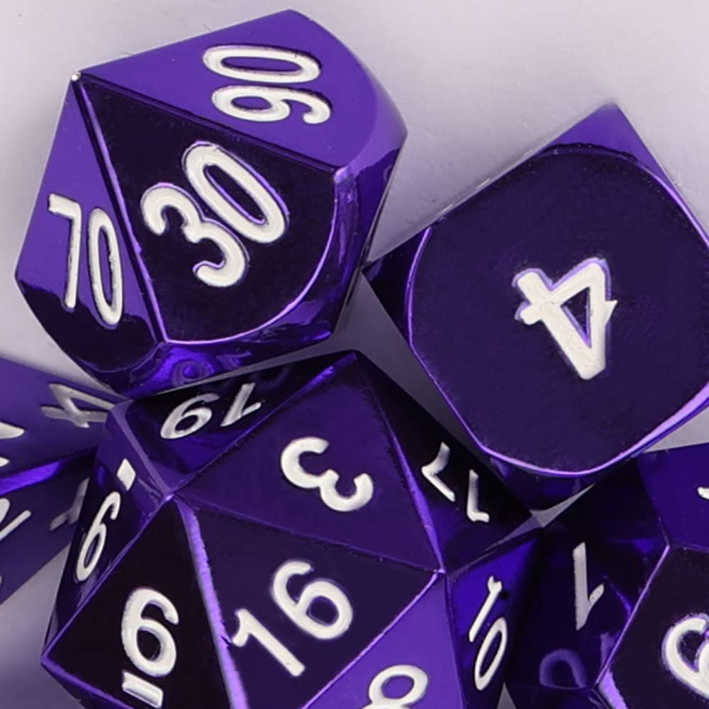 Metal Dungeons and Dragons Dice Set, 7 PCS Metallic D&D Die for DND Game RPG Explorers Savage World and Table Games dice