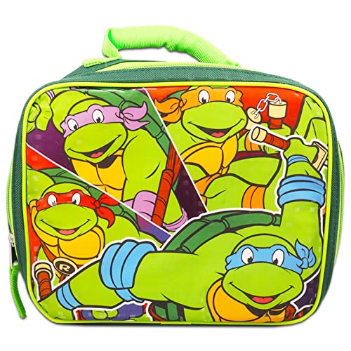 Teenage Mutant Ninja Turtles Mini Backpack with Lunch Box Set - Bundle with 11β TMNT Backpack, Lunch Bag, Stickers, More | TMNT Backpack for Toddler Boys