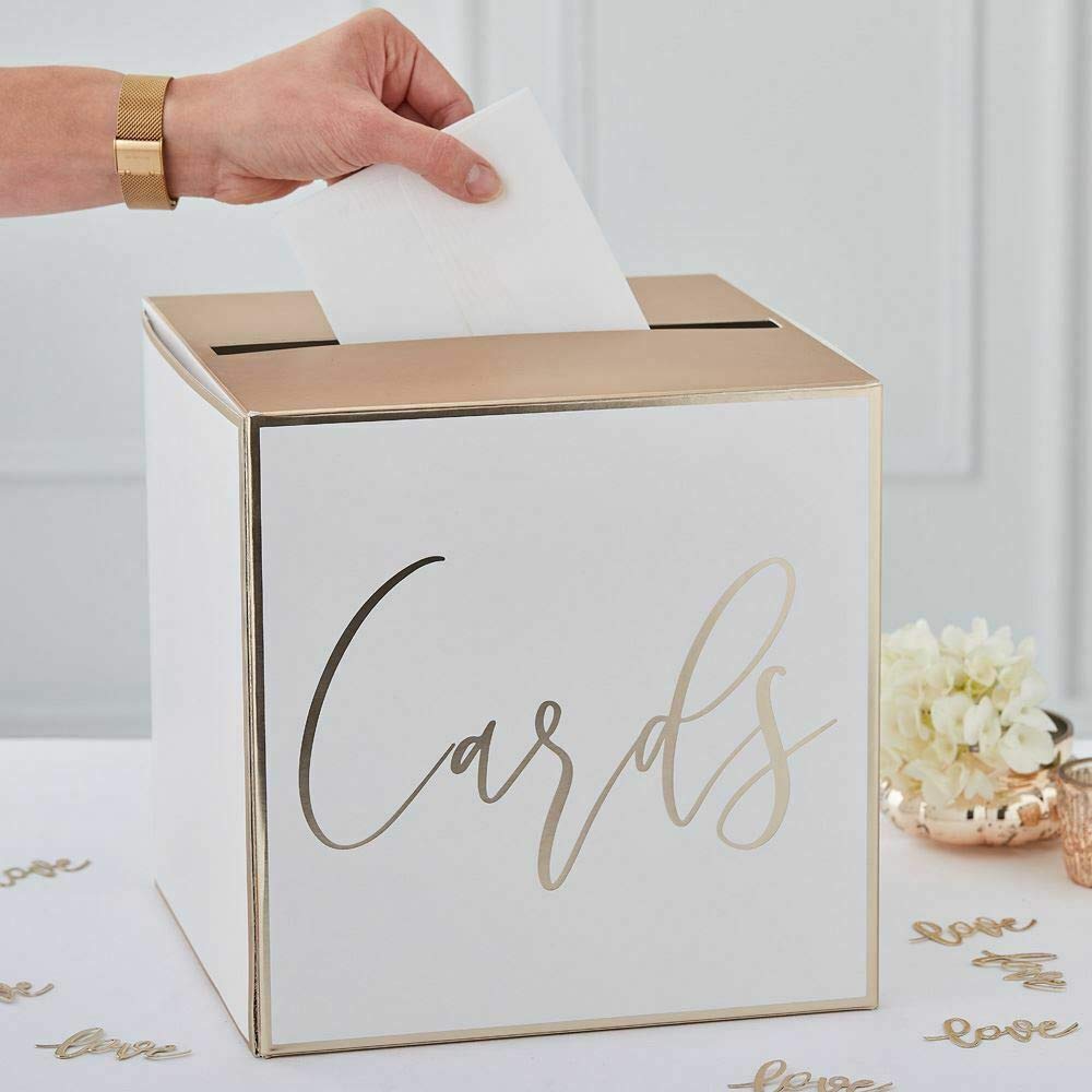 Ginger Ray Gold Foiled Table Card Holder Wedding Party Post Box