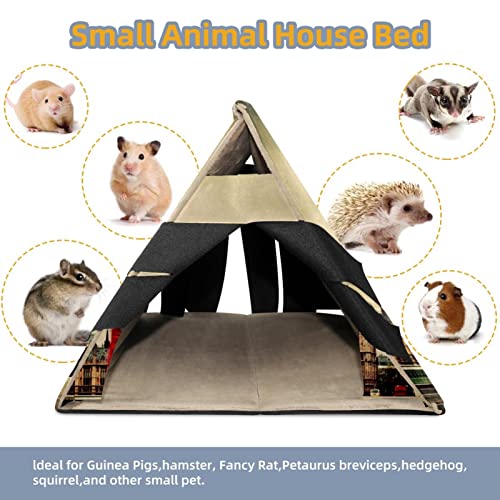 Small Pet Hideout London UK Red Bus and Big Ben Hamster House Guinea Pig Playhouse for Dwarf Rabbits Hedgehogs Chinchillas