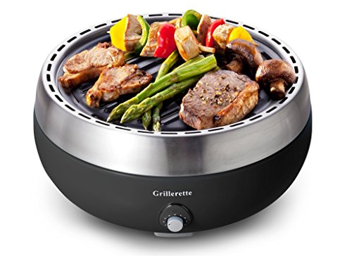 Grillerette Pro - The Smartest Portable BBQ Grill - Take Anywhere BBQ Grill - Battery Powered Fan - Anthracite Black Color