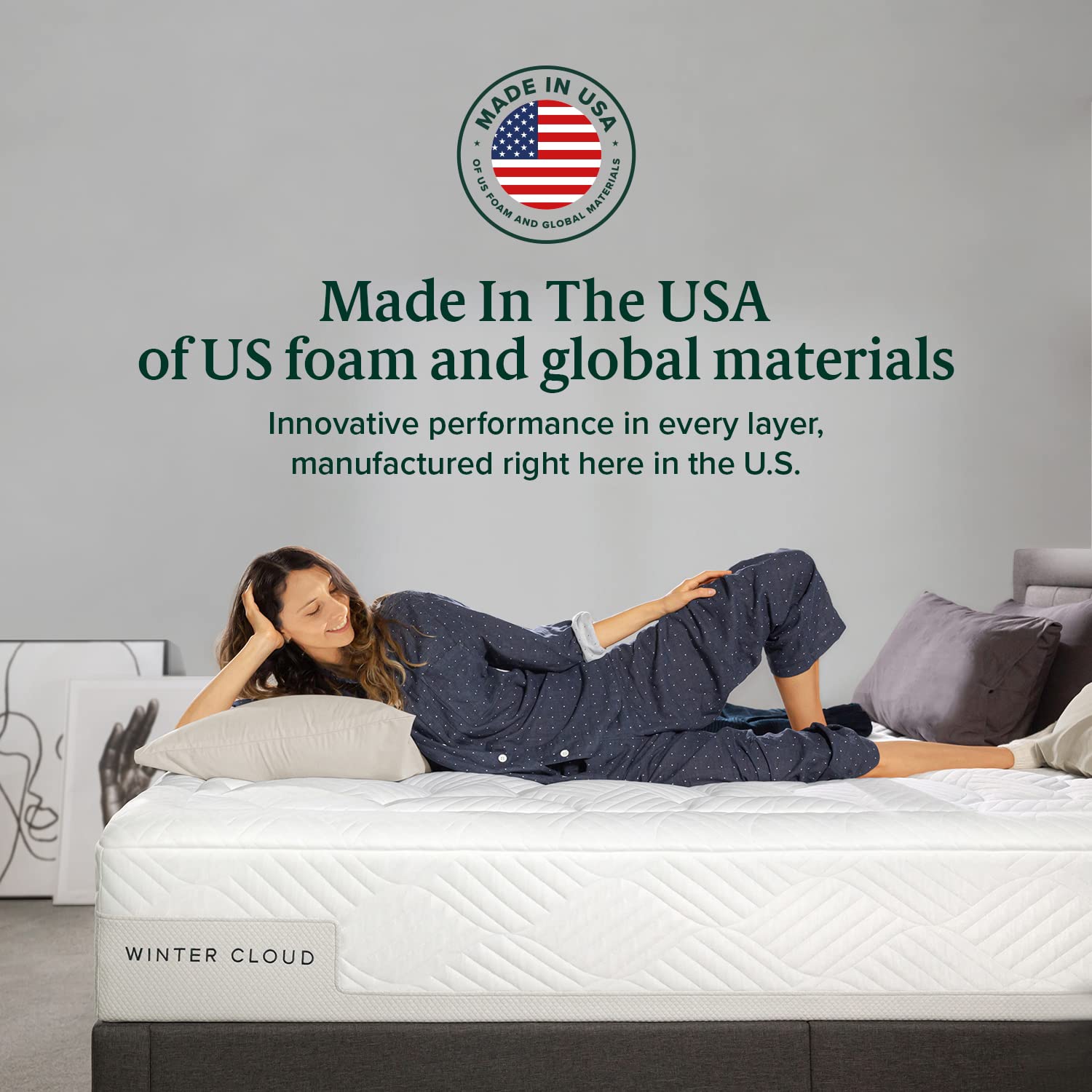 ZINUS 12 Inch Winter Cloud Memory Foam Mattress, Twin, Pressure Relieving, CertiPUR-US Certified, Mattress in A Box, All-New, Made in USA