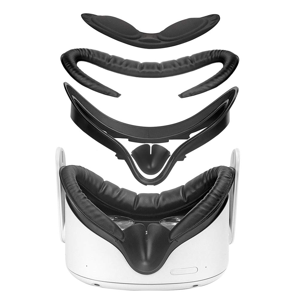 HIJIAO NEW Upgrade Facial Interface Bracket & PU Leather Foam Face Cover Pad Replacement & Lens Cover for Oculus Quest 2