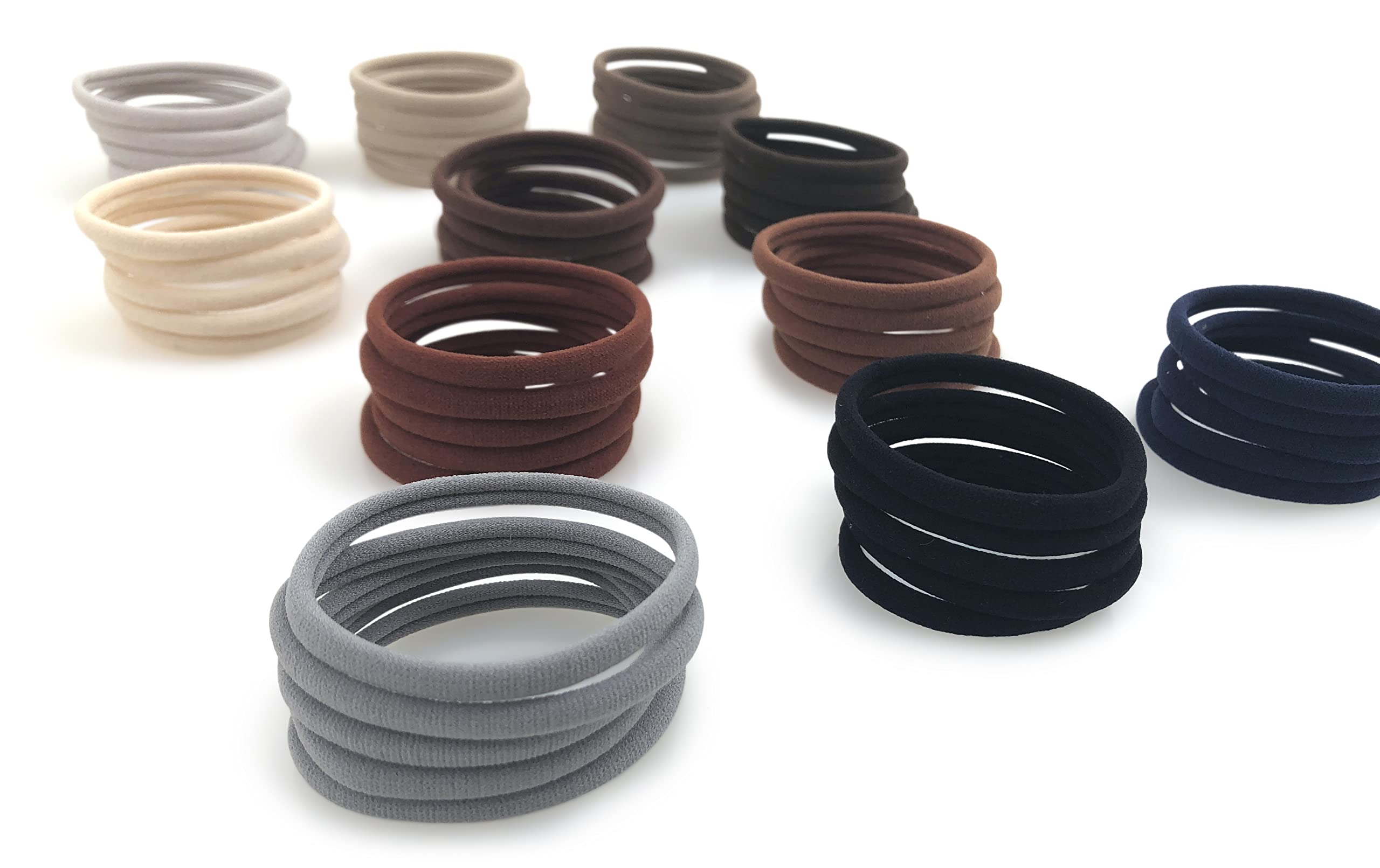 Heliums Seamless Hair Ties - Sandy Blonde - Skinny 6mm No Damage Ponytail Holders, 1.75 Inch, Medium Hold for Thin to Normal Hair - 18 Pack