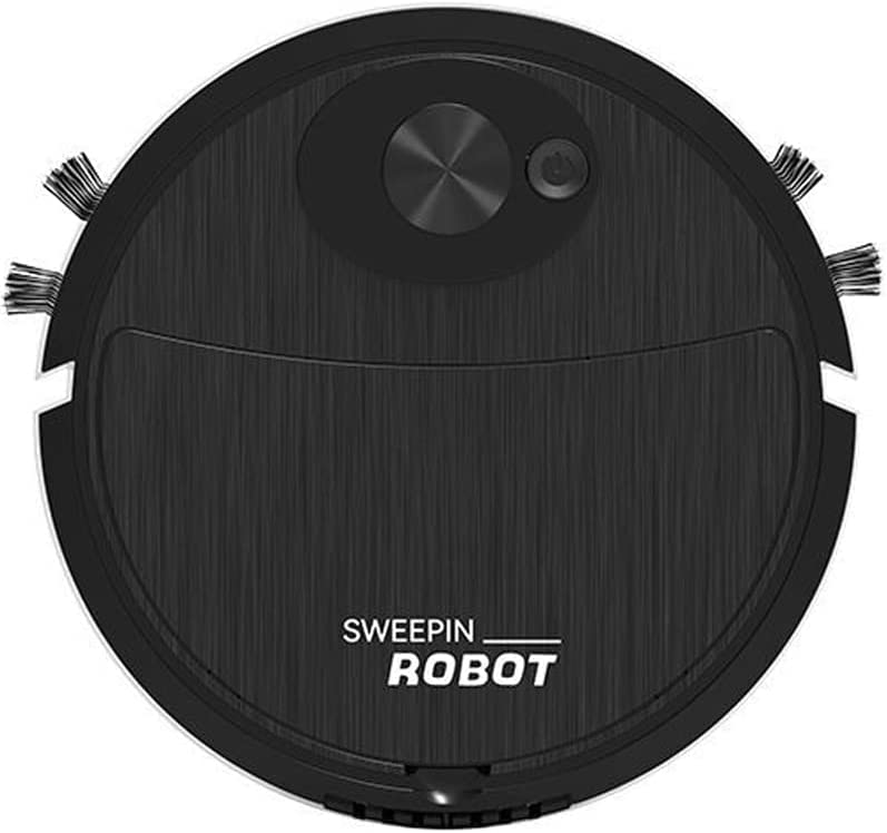 Robot Vacuum Cleaner, Automatic Robotic vacuum cleaner Strong Suction, rechargeable household Robotic vacuum cleaner intelligent sweeping robot Slim, Low Noise, Ideal for Pet Hair Hard Floor - Black