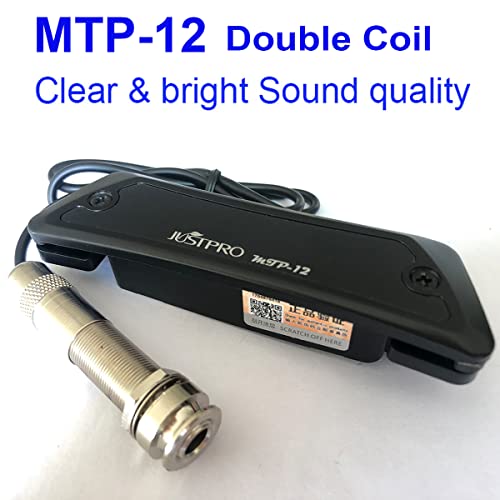 JUSTPRO Acoustic Guitar Pickup Set Magnet Soundhole Steel String Guitar Pick Up Tail Pin Audio Output Ballad Play Sing Woody Shell Ukulele Humbucker (Humbucker)