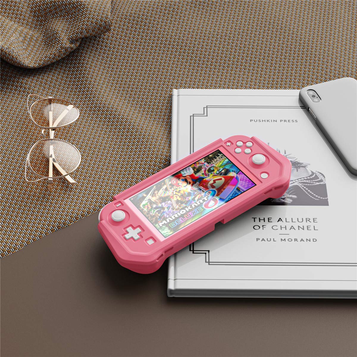 iNOTOGG Coral Compatible with Nintendo Switch Lite Case with Anti-Scratch and Shock Absorbing Protective Cover, Protects from Scratches, Dust, Fingerprints, and Falls