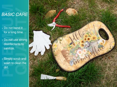 InnoBeta Kneeling Pad with Handle, Kneeling Pad for Gardening, Extra Thick & Soft Memory Foam Cushion, 18.9" x 11" x 1.75", Gardening Gifts, Yellow - I'll Be in The Office