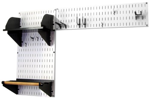Wall Control Laundry Room Organizer Wall Mounted Laundry Room Storage and Organization Standard Kit White Wall Panels and Black Accessories