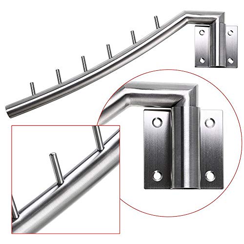 Wall Mount Clothing Rack - 2 Pack - Stainless Steel Hanging Drying Clothes Hanger with Swing Arm Holder - Heavy Duty Laundry Closet Storage Organizer Rod -Space Saver Clothing for Bedrooms, Bathrooms