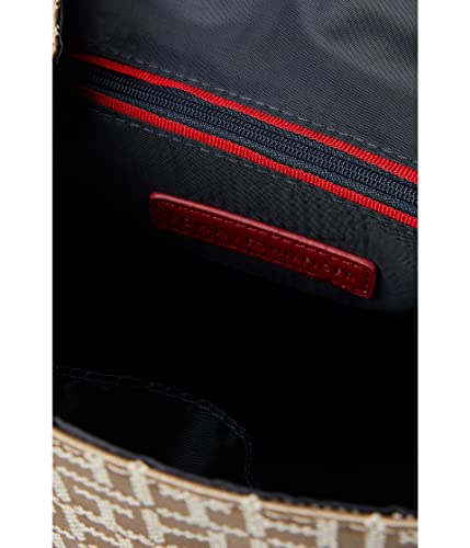 Tommy Hilfiger Joy II Flap Backpack Square Monogram Jacquard Khaki Tonal One Size