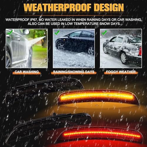 Gempro LED Side Marker Lights Compatible with Charger LD 2015-2023 Front Rear Bumper Marker Lamps 73816/73819