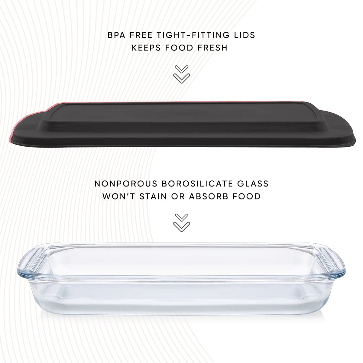 JoyFul by JoyJolt 8pc Glass Bakeware Set. 4x Baking Pan Dishes and 4x Baking Dish Lids for Kitchen Storage, Deep Baking Sheet, Oven Tray, Rectangle Casserole Dish, Lasagna Pans, Cake Baking Sheets