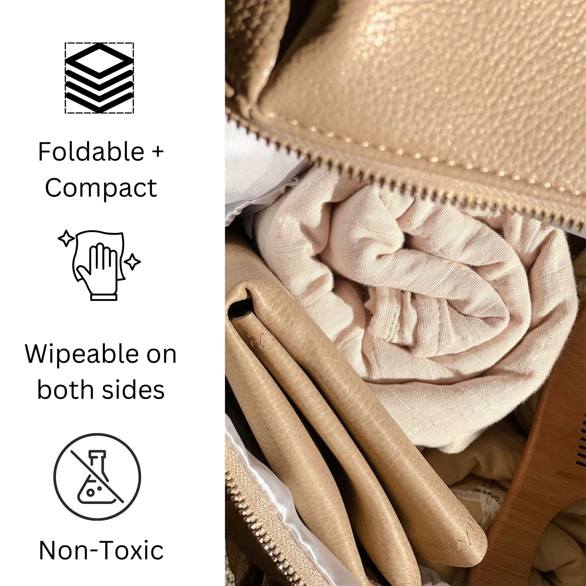 Uniklook Leather Portable Changing Pad for Baby- Vegan Leather Drop Cloth - Travel Baby Changing Mat - Baby Changing mat - Multipurpose Portable diaper change mat waterproof Large 16"x30"