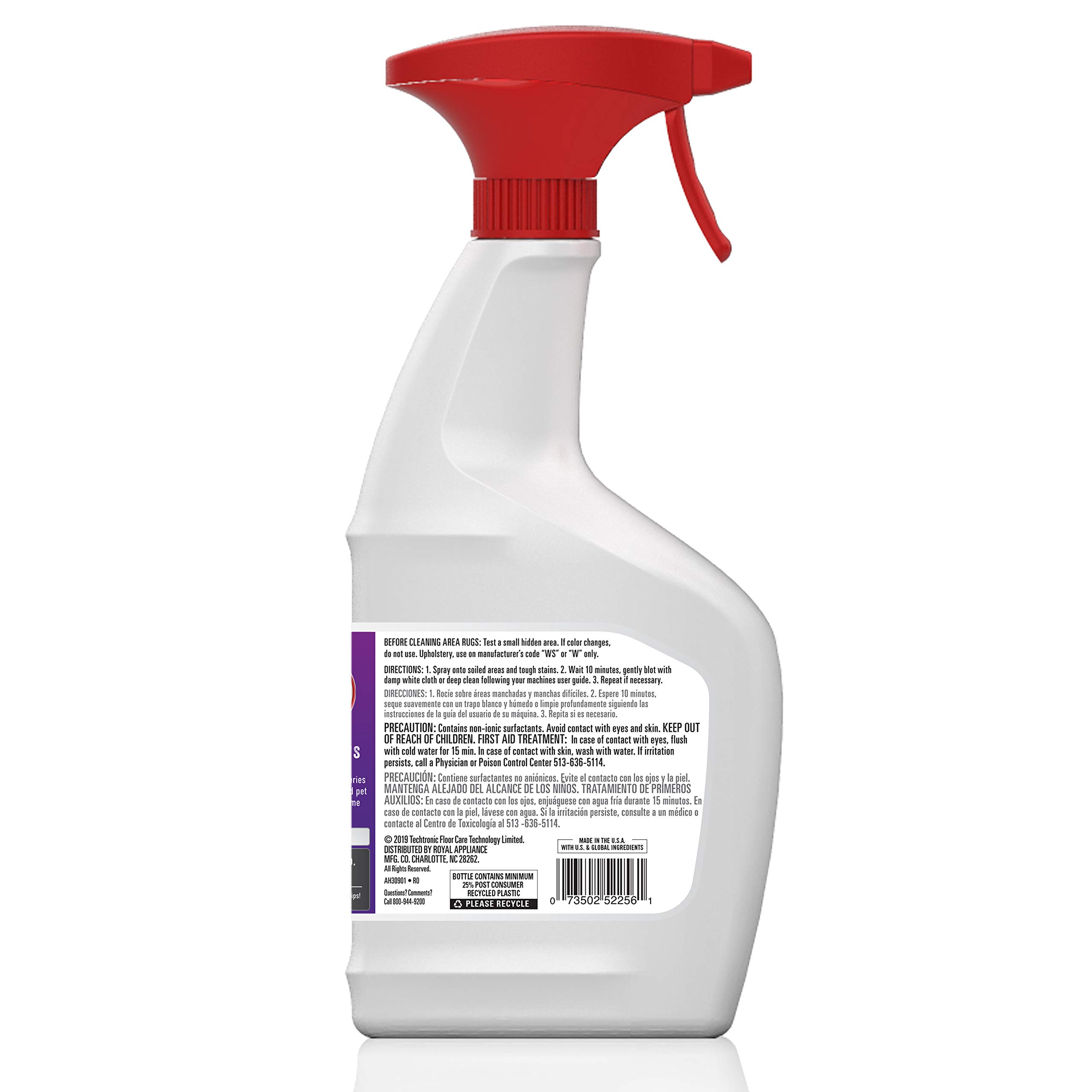 Hoover Paws & Claws Spot and Stain Remover, 22oz Pet Pretreat Spray Formula for Carpet and Upholstery, AH30901, White