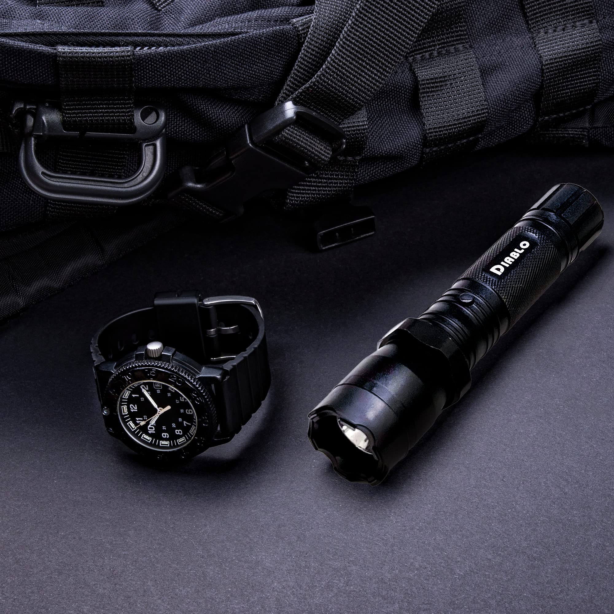 Guard Dog Diablo Stun Gun β Tactical Stun Gun with LED Flashlight β Police Strength Stun Gun with Concealed Technology β Free Holster - Rechargeable Battery