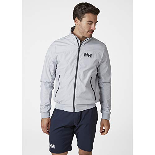 Helly Hansen Men's Crew Windbreaker Jacket, 853 Grey Fog, X-Large