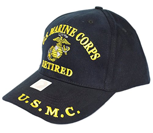 U.S. United States Marine Corps Retired Black Hat Cap USMC Marines 4-07-B