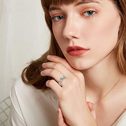 HUKKUN I am Enough Ring Sterling Silver Heart Adjustable Ring Inspirational Band Jewelry Gifts for Women (9)