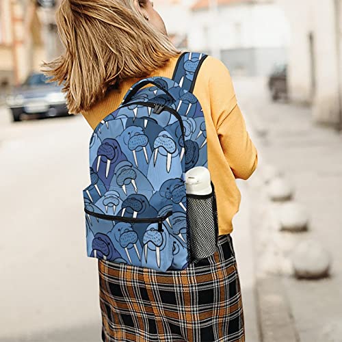 Walrus Backpack Bookbag Cute Funny Printed Graphic for Book Study Travel