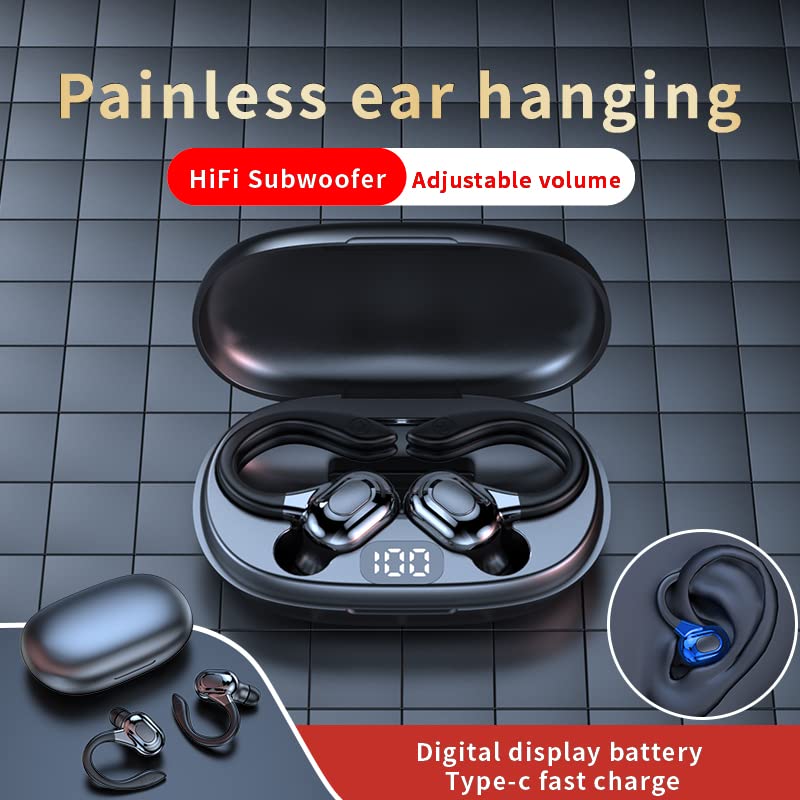 Wireless Earbud,Sports Bluetooth 5.3 Headphones,Bluetooth Earbud with Mic Deep Bass,in Ear Wireless Earphones Noise Cancelling Headphones,Ear Buds with Earhooks IP7 Waterproof for iPhone/Android
