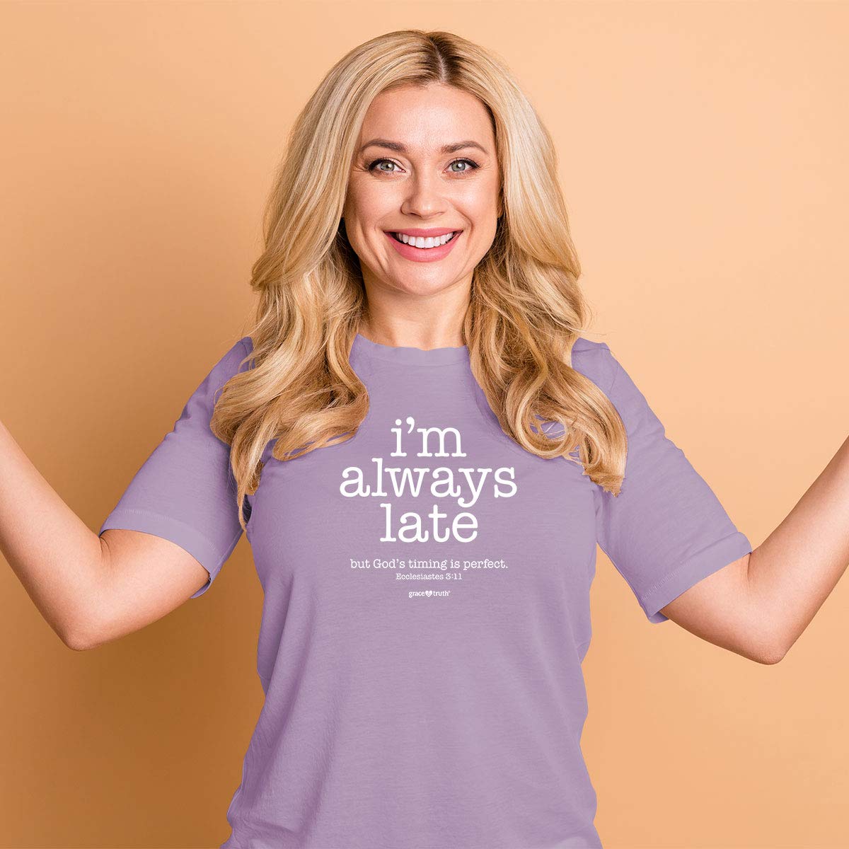 Grace & Truth Womens T-Shirt God's Timing - Paragon - X-Large