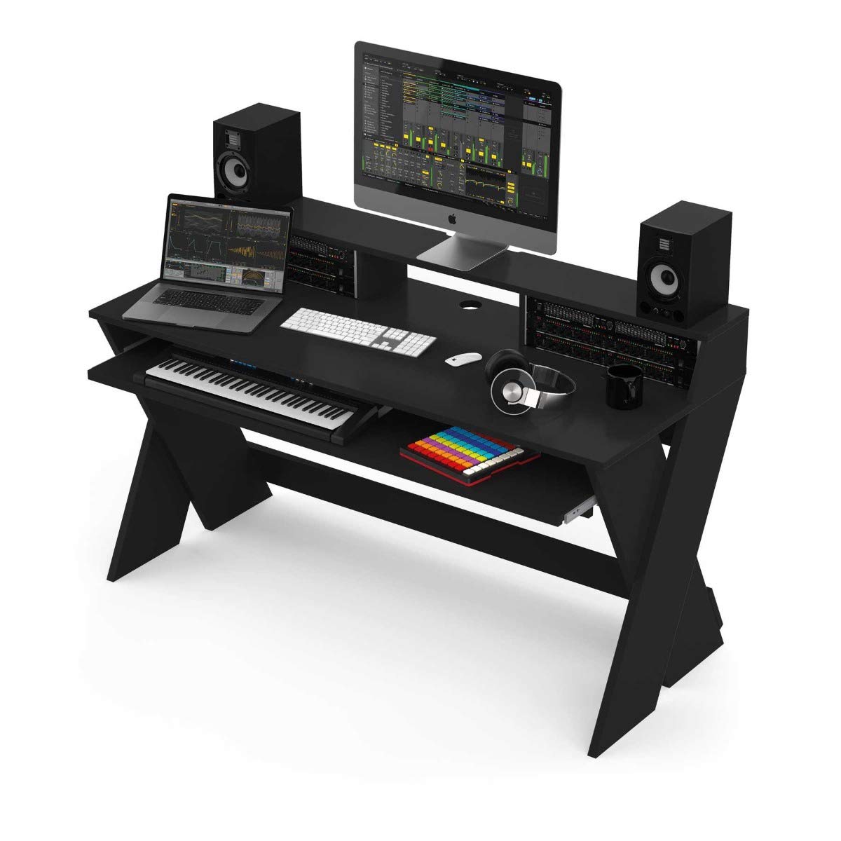 Glorious Sound Desk Pro Black Professional Studio Workstation, Black