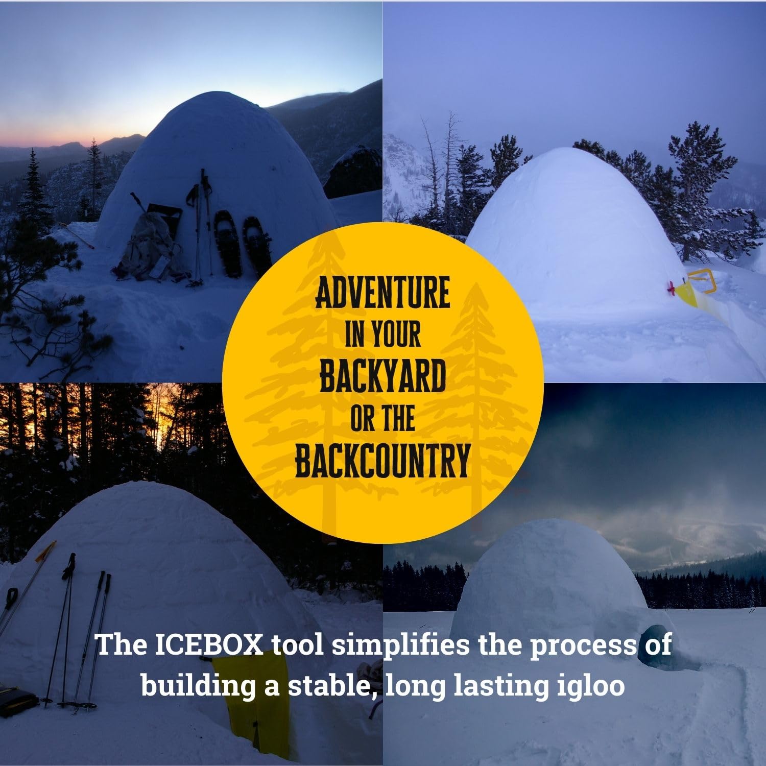ICE BOX Igloo Building Tool - Perfect Snow Block Maker for Outdoor Winter Fun in The Backyard - Use The Igloo Maker Kit to Build Snow Forts, Walls & Backcountry Camping Shelters - Warmer Than a Tent