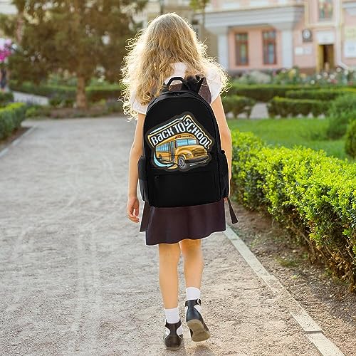 School Bus Back to School Laptop Backpack for Men Women Shoulder Bag Business Work Bag Travel Casual Daypacks