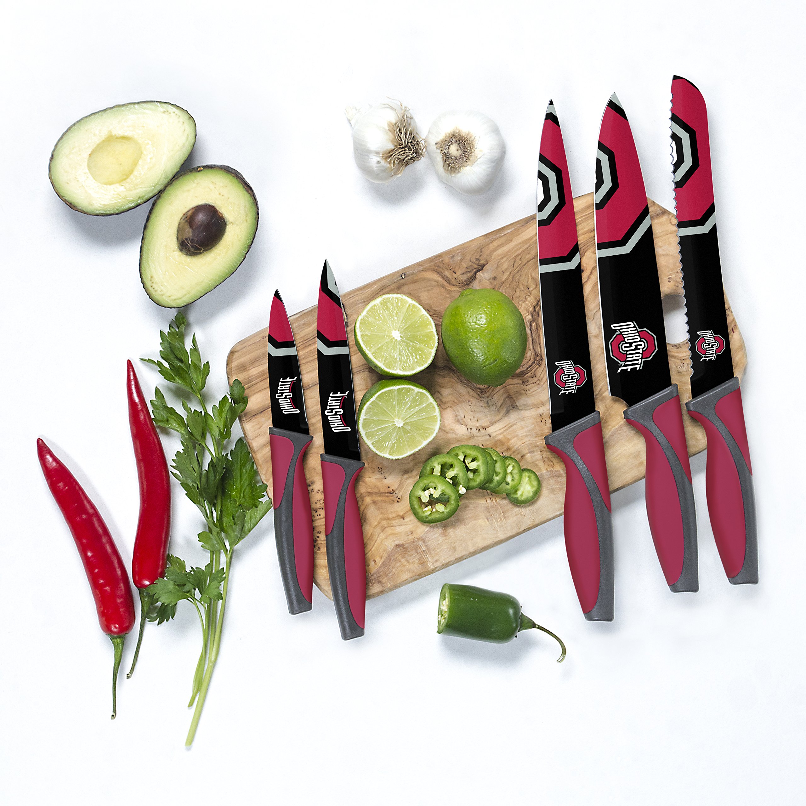 Sports Vault NCAA Ohio State Buckeyes Kitchen Knives