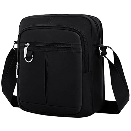 Vaupan Messenger Bag for Men, Small Crossbody Bag Water Resistant Sling Shoulder Bag for Travel School Work Business (Black)