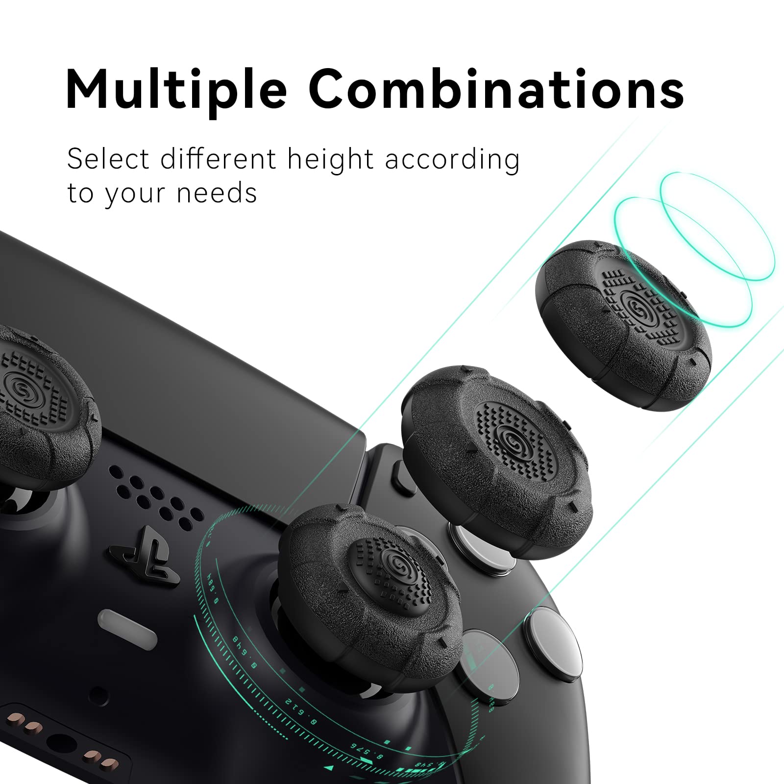 GeekShare Thumb Grip Caps for Playstation 5 Controller, Thumbsticks Cover Set Compatible with Switch Pro Controller and PS4 PS5 Controller, 3 Pairs / 6 Pcs (Dark Red)