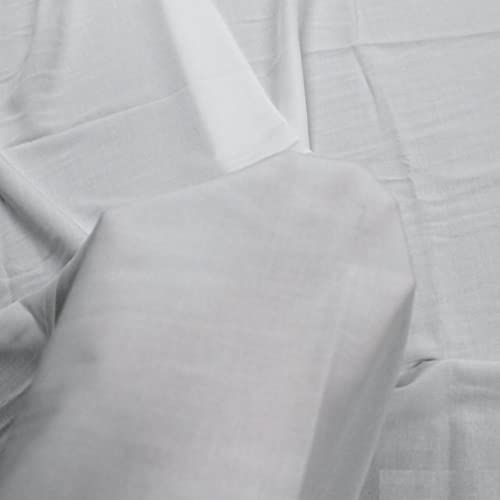 Texco Inc White Woven Solid Color/No Stretch Challis Rayon Apparel, Home/DIY Fabric, 1 Yard