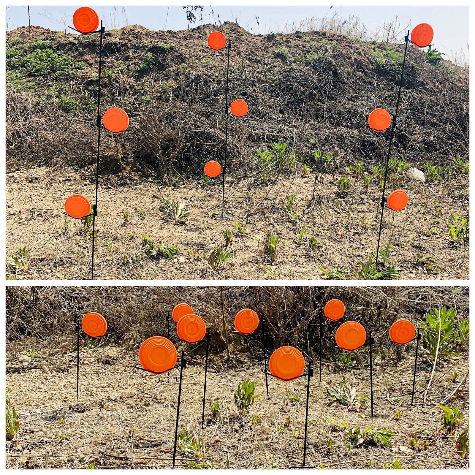 Highwild Clay Pigeon Target Holder (3 Pack) - 3 Prongs Base - Adjustable Height