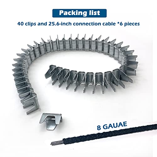 Kaupuar Upholstery Stay Wire for Sofa Furniture Springs Repair Kit ,40 Clips ,Each Section is 25 Inches Long *6 Pcs.