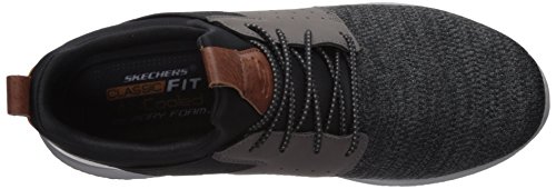 Skechers Men's Classic Fit-Delson-Camden Sneaker, Black/Grey, 11.5 Wide US