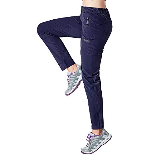 Gopune Women's Outdoor Hiking Travel Pants Lightweight Stretch Active Pants (Navy,XS)