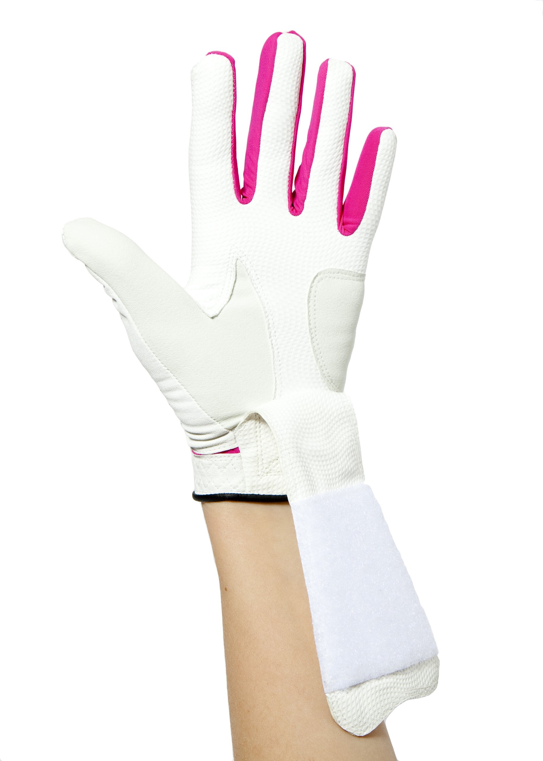 Grip-Par women’s golf glove for training recommended by PGA Professionals– R&A Approved – Extra Large – Right hand – Synthetic Leather - White/Pink Trim