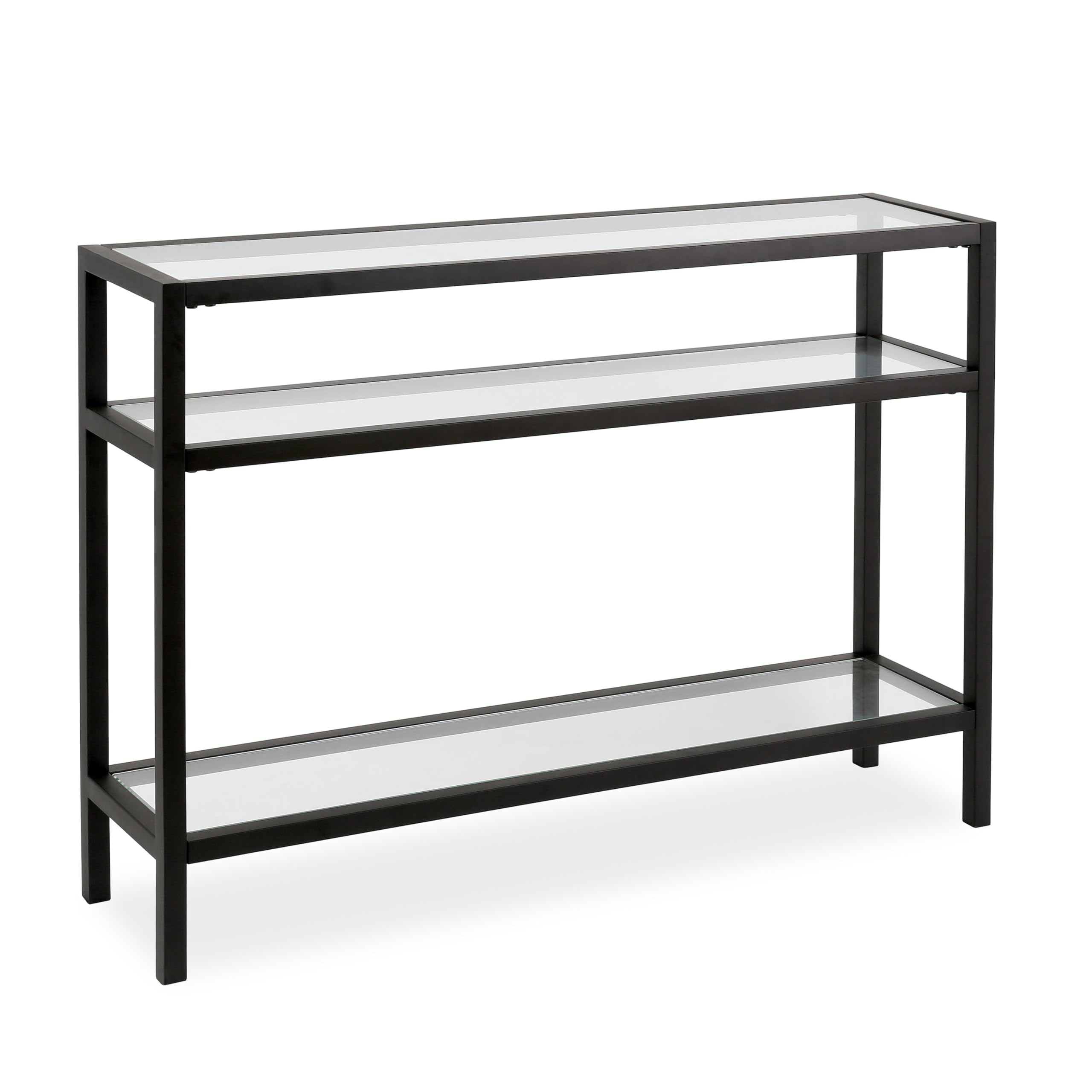 Henn&Hart 42" Wide Rectangular Console Table in Blackened Bronze, Entryway Table, Accent Table for Living Room, Hallway