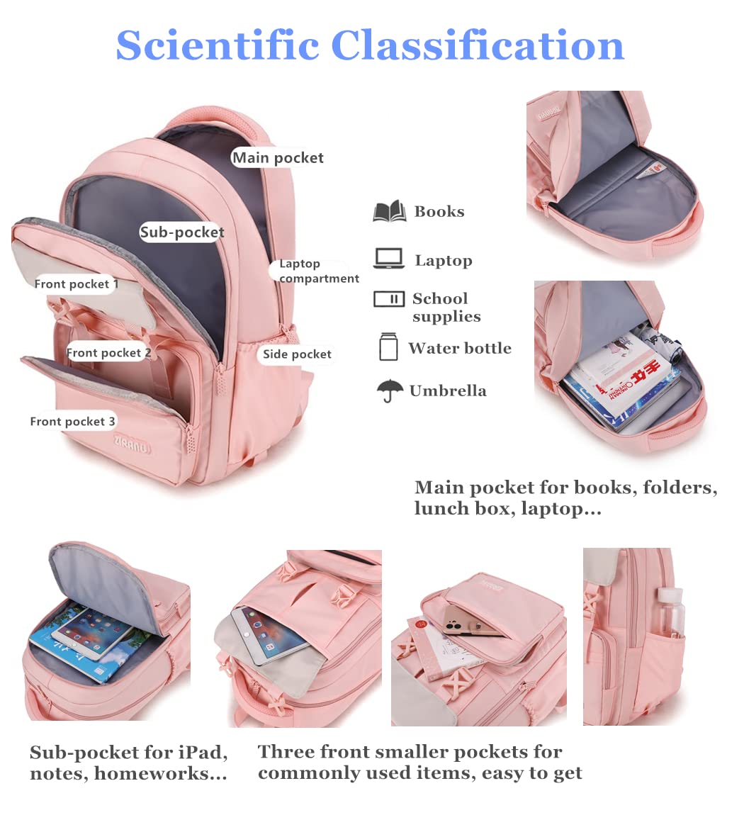 Gradient-Star Girls Rolling Backpacks for School, Capacity School Bags Bookbags for Teens Girls with 2 Wheels