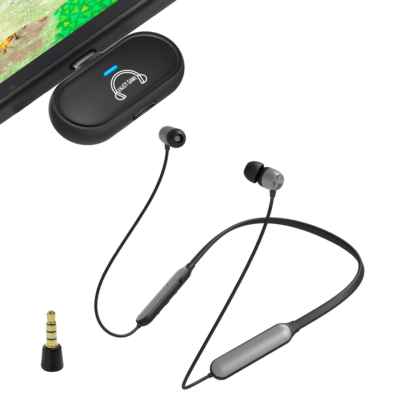Giveet Wireless Gaming Headset Set w/USB-C Audio Transmitter Compatible with Nintendo Switch Lite PS4 PC, Bluetooth Headphone w/Rotable Mini Mic Support in-Game Voice Chat, Plug n Play, No Audio Delay