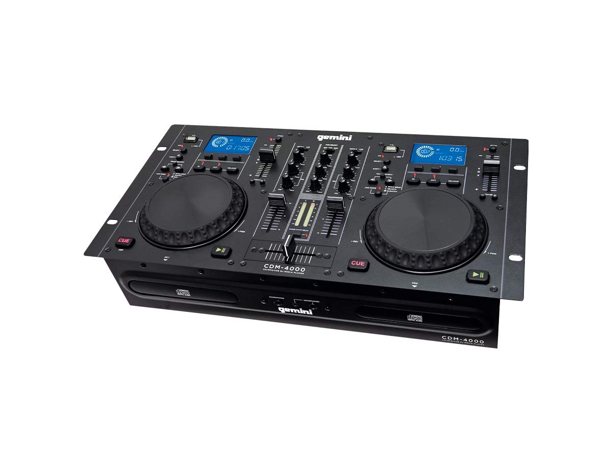 Gemini CDM Series CDM-4000 Professional Audio CD/MP3/USB DJ Media Player Console with Dual Jog Wheel, LCD Screen, Anti-Shock