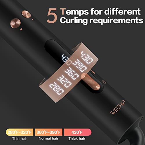 Rotating Curling Iron, Automatic Hair Curler, Curling Iron, Curling Wand, 1 1/4 Inch Ionic Rotating Hair Curler for Waves with Extra Long(5.5 inch) Tourmaline Ceramic Barrel (1 1/4 inch)